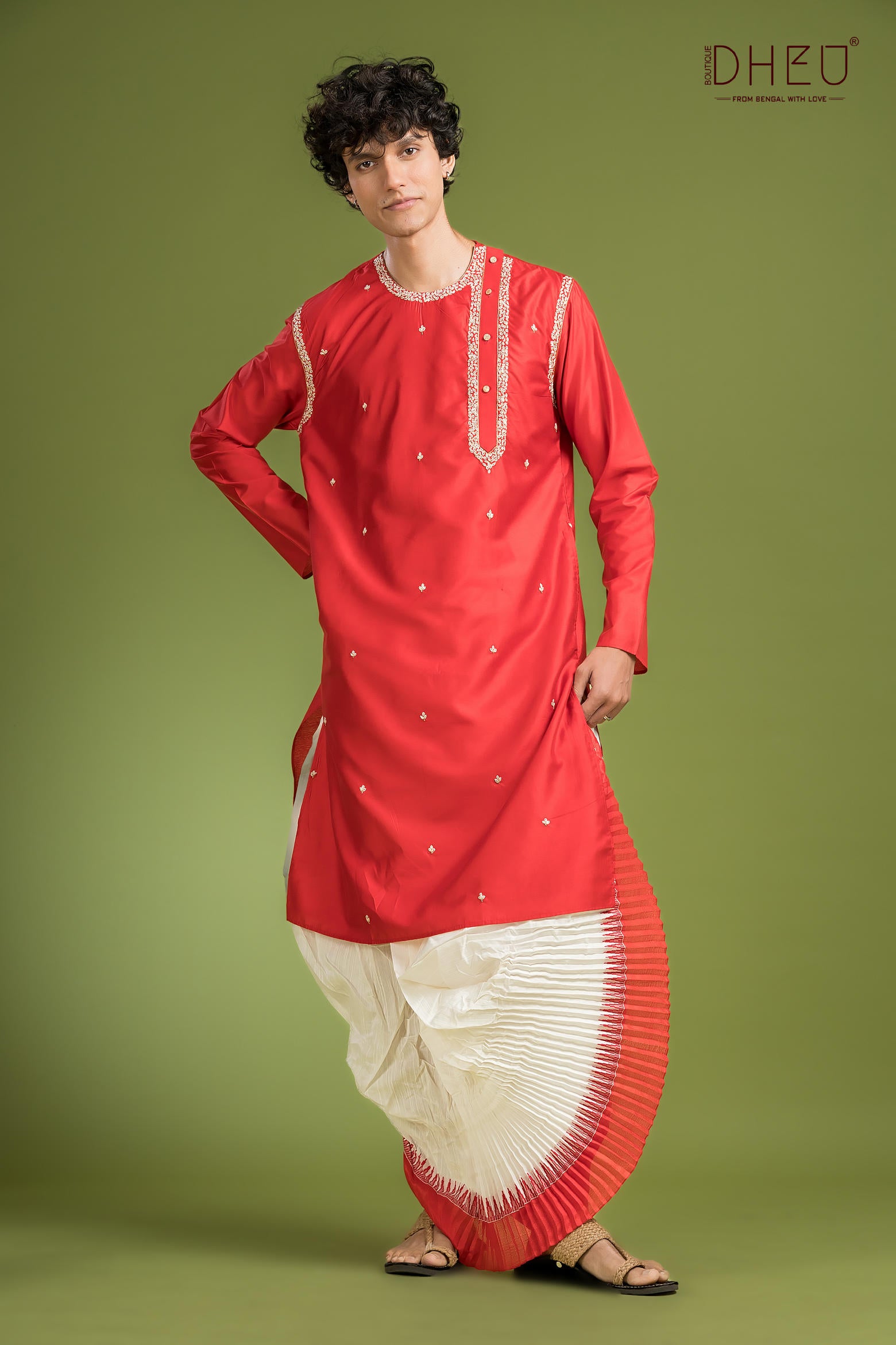 Authentic Bengali Wedding Dhuti Kurta Collection | Groom’s Traditional ...