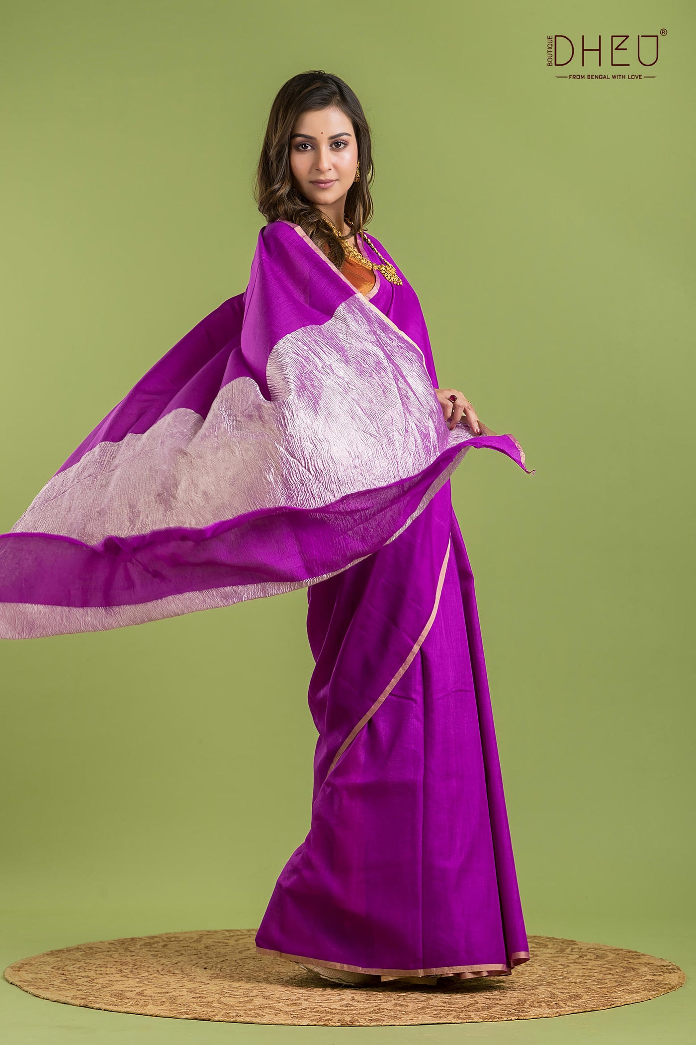 Raw Silk Saree (Silk Mark Certified) | Dheu