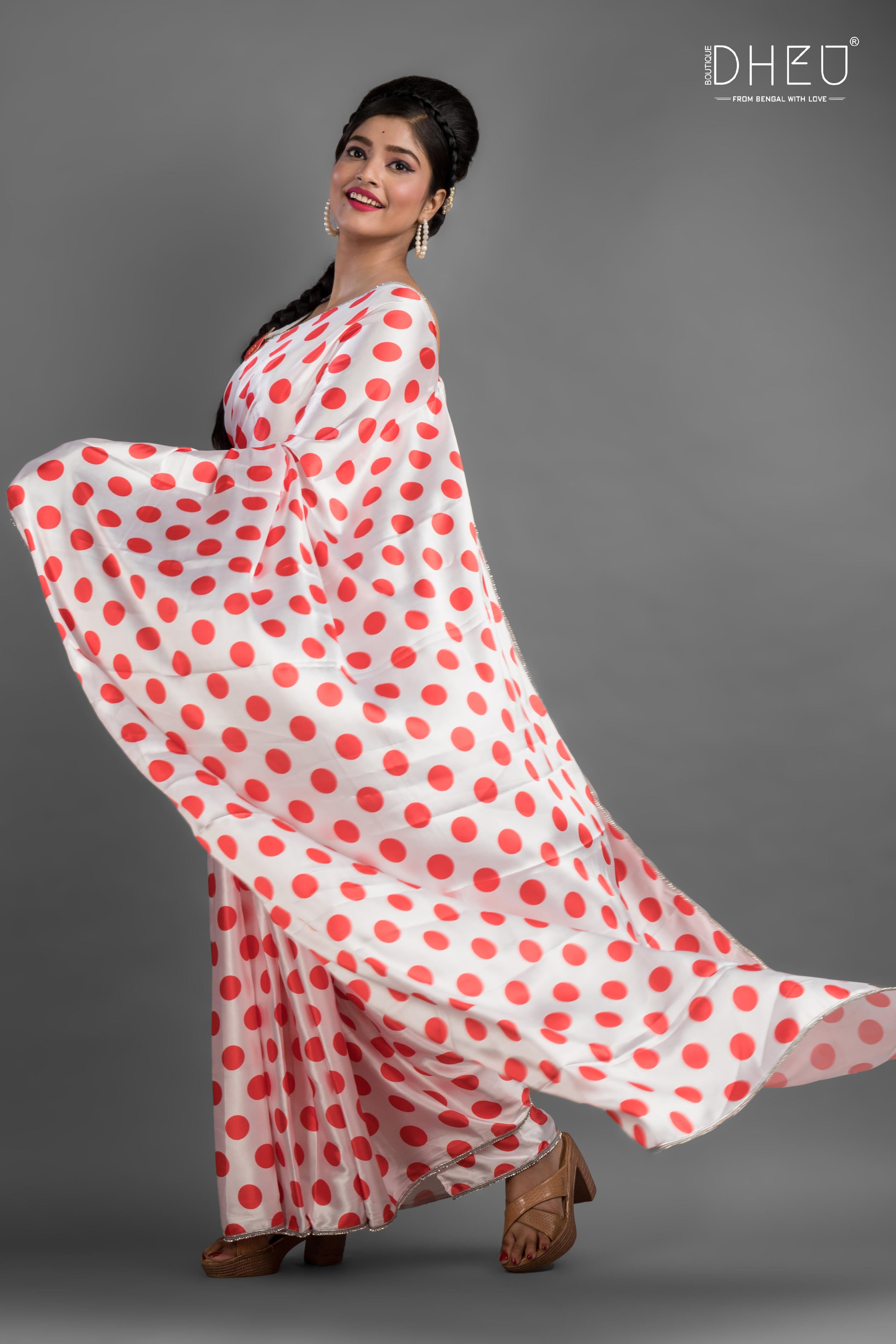 Mumbai nights -Dheu Exclusive Printed Satin Saree | Dheu