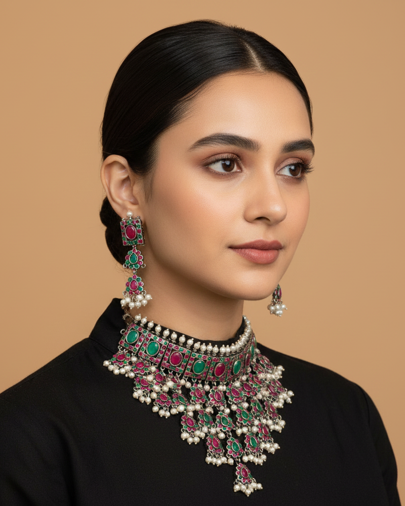 Ethnic Boho Style Necklace Set for Women – Festival & Party Wear– Dheu