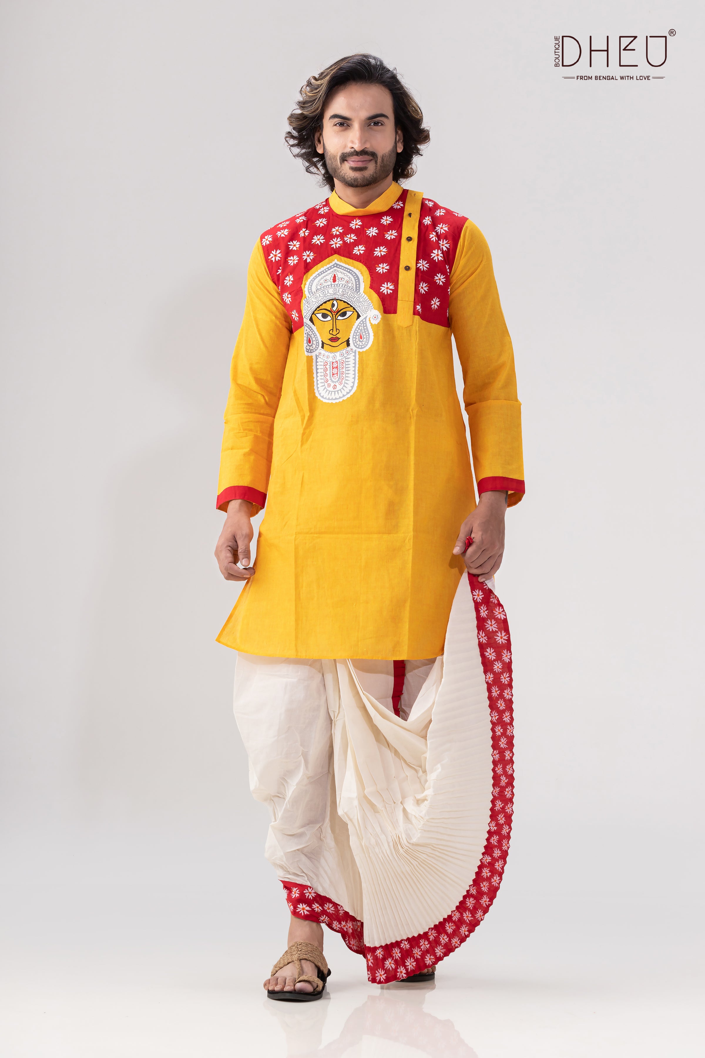 Shiuli Phool-Kurta+Dhoti(Optional)– Dheu