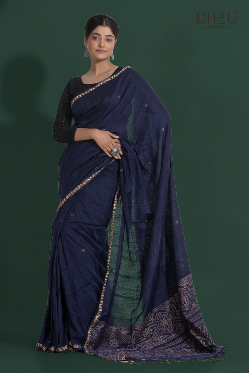 Pure Silk Khadi Matka Saree (Silk Mark Certified)– Dheu