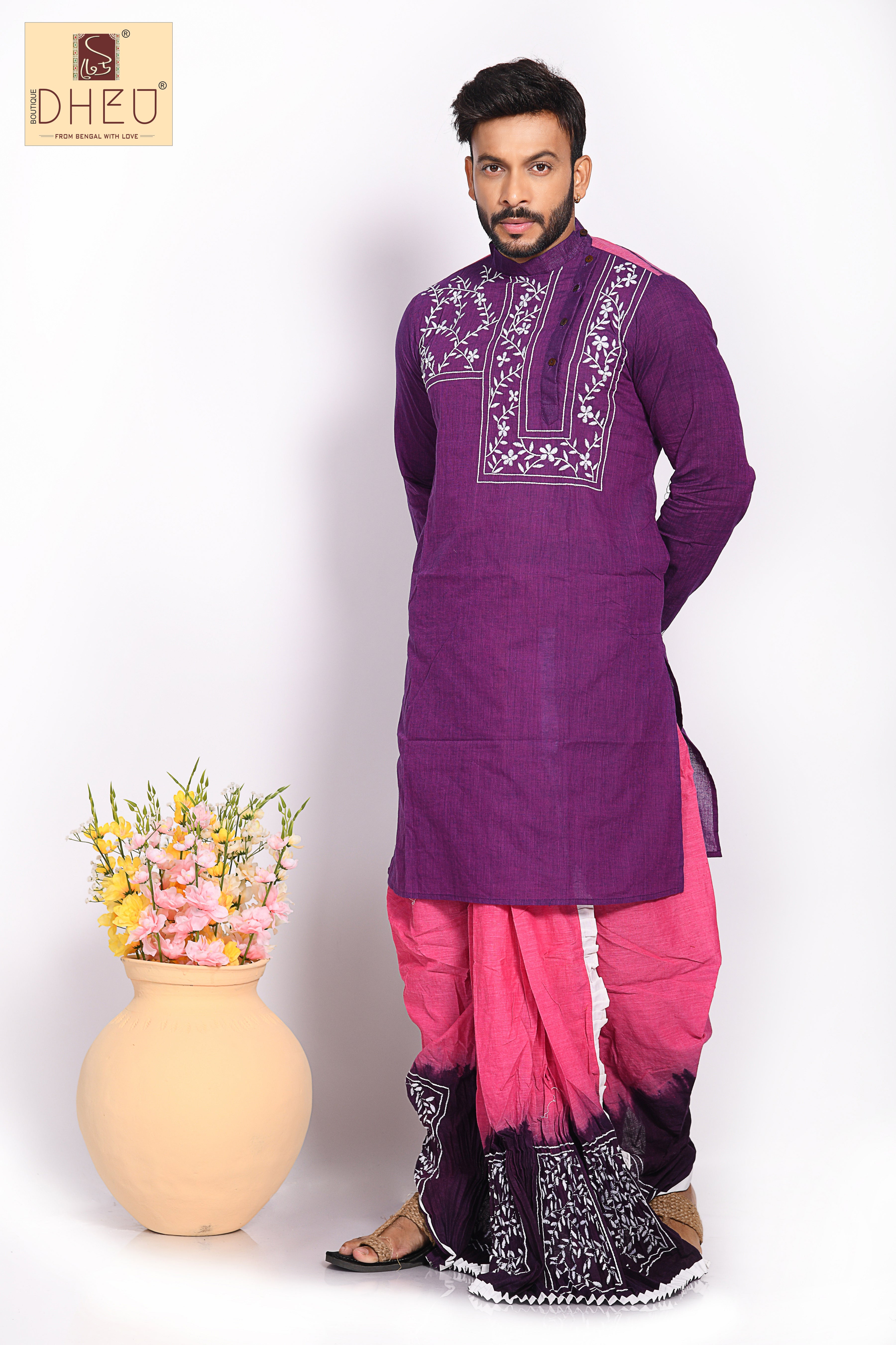 The Bell Heather- Dheu Designer Kurta-Dhoti(Optional)Set | Dheu
