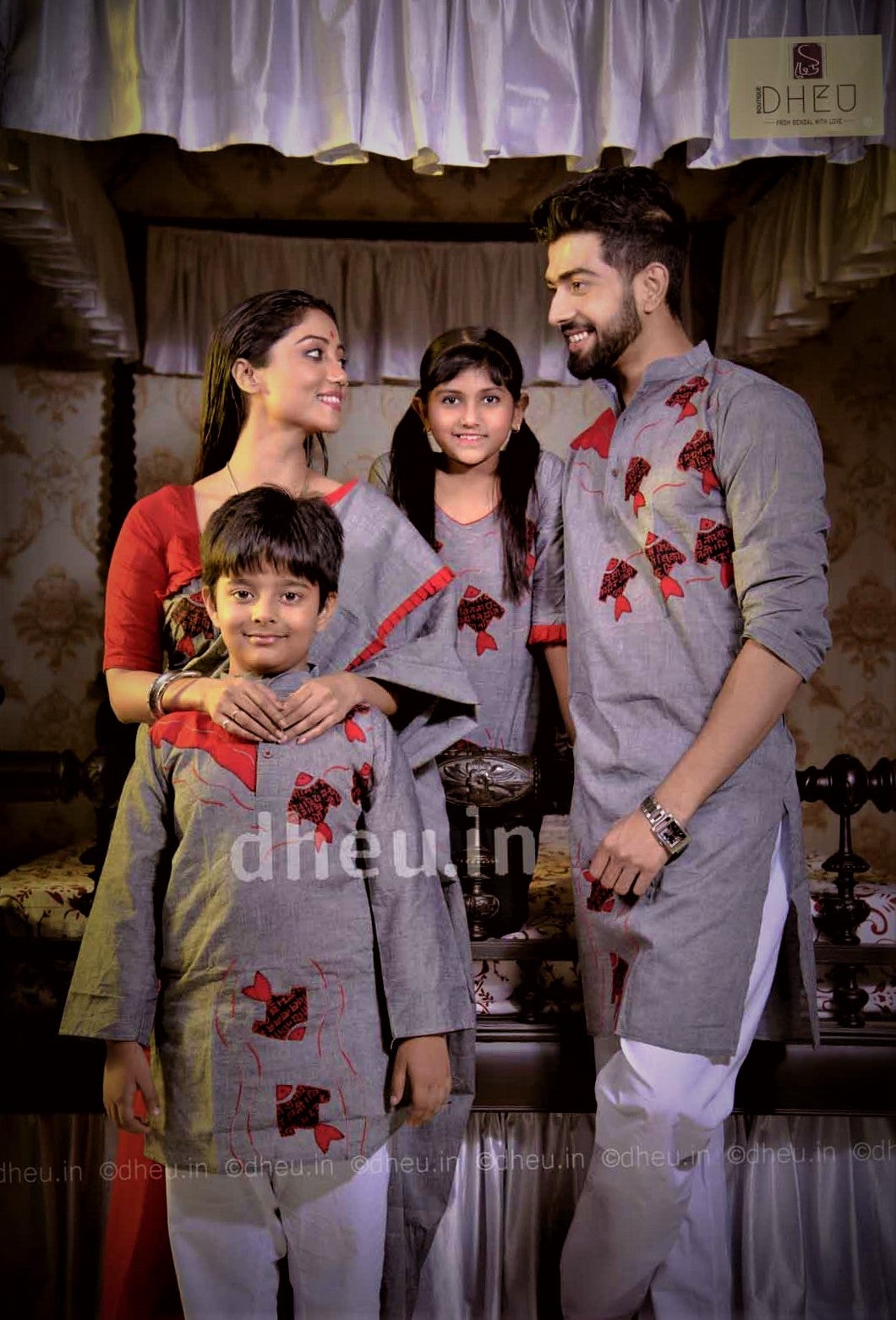 Family Set-Fish-Kurta-Saree Couple Set | Dheu